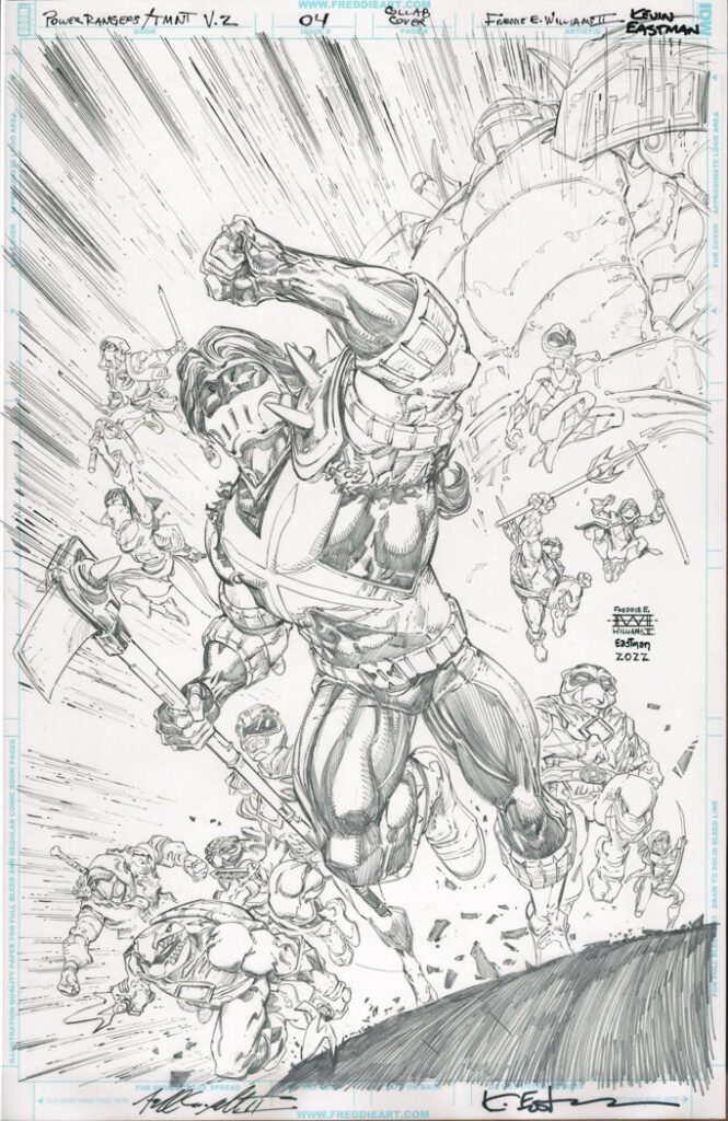 Power Rangers TMNT v2Collab w/ Kevin Eastman Issue 4TWO 11×17 Originals ...