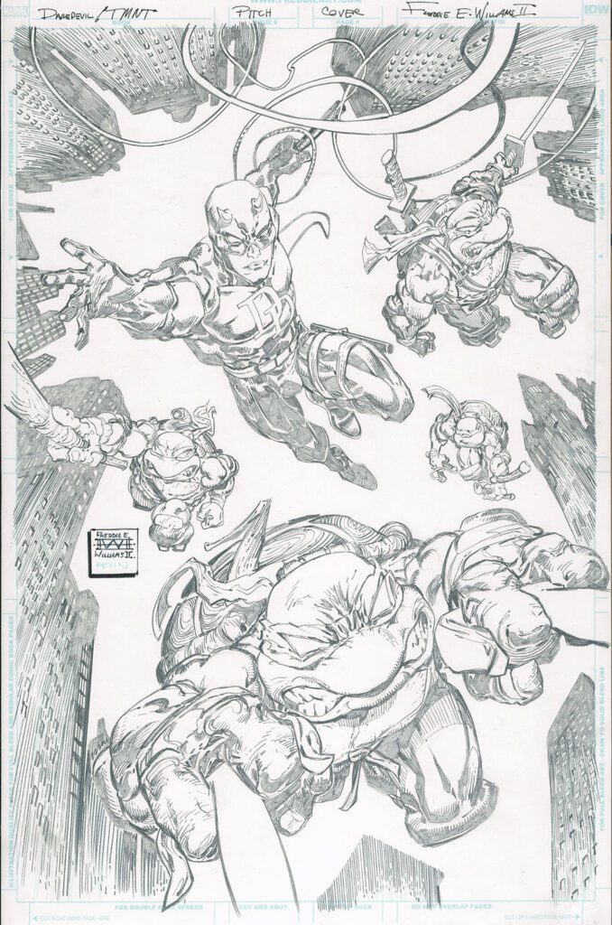 Daredevil / TMNT Pitch 00 Cover Pencils - Freddie E. Williams II